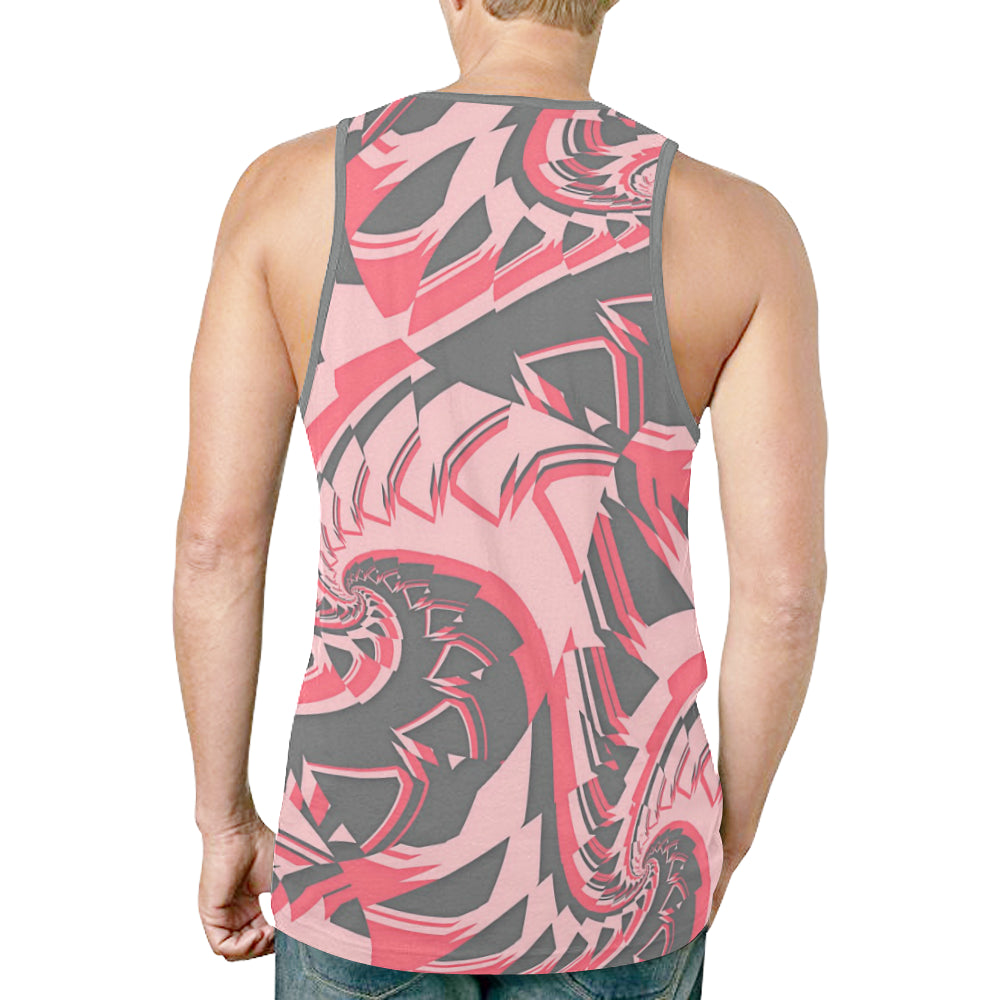 Retro Red Vintage Vibes Rave Fractal Relaxed Fit Men's Tank Top ...