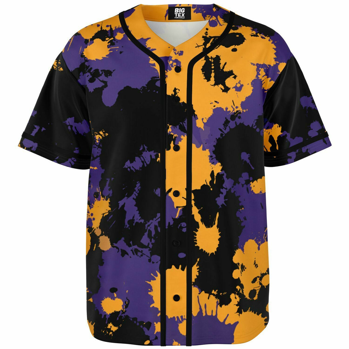 Purple Gold and Black Legends Paint Splatter Baseball Jersey ...