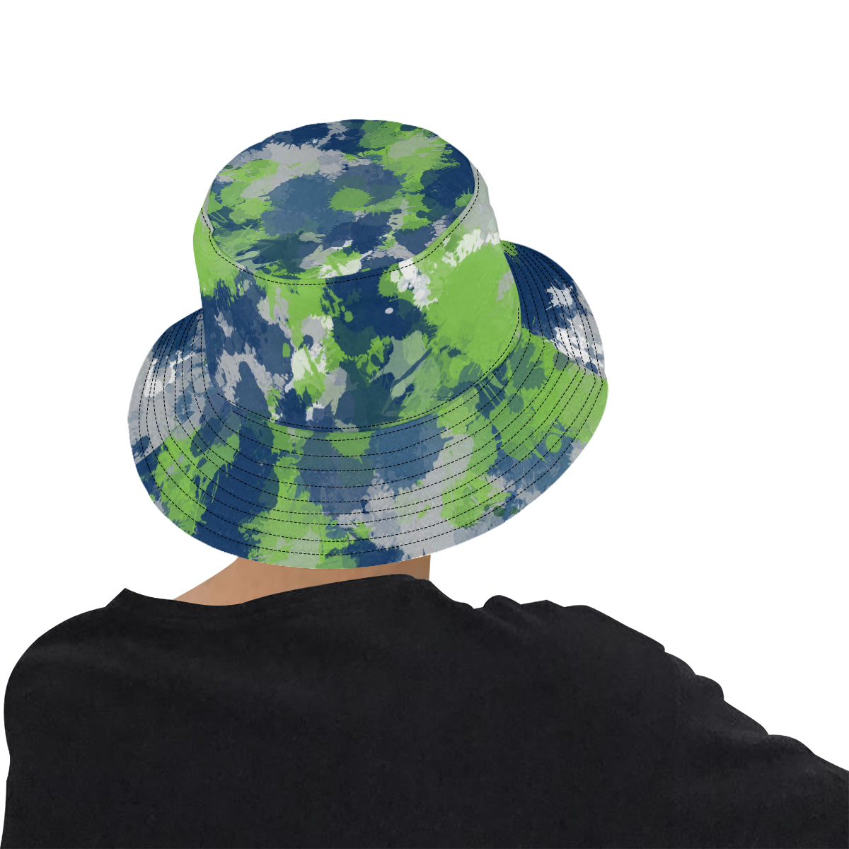 Blue Green and Grey Paint Splatter Bucket Hat – BigTexFunkadelic