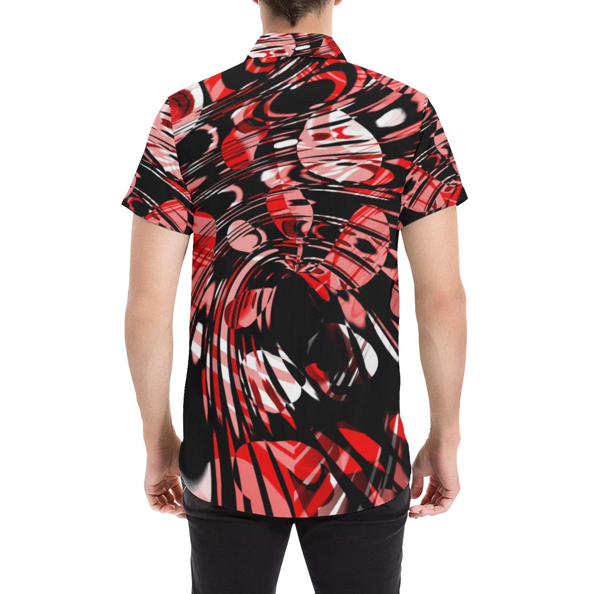 Trippy Red and Black Short Sleeve Button Up Shirt – BigTexFunkadelic